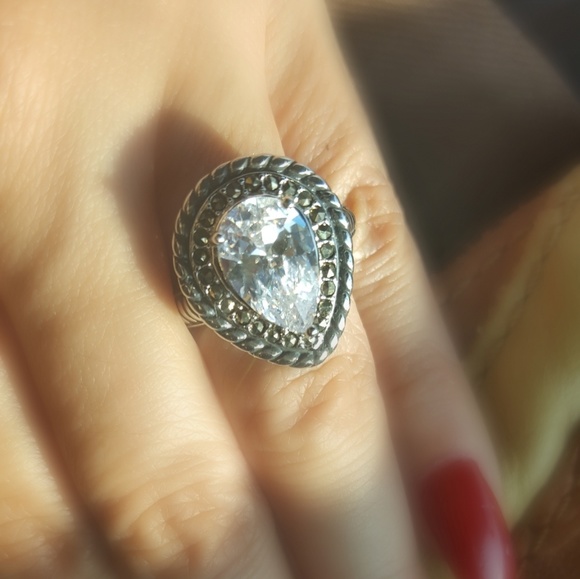 Felicia Design | Jewelry | Felicia Design Crystal And Marcasite Ring ...